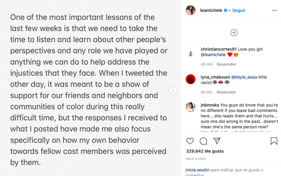 Mas historias sobre la guerra de Lea Michele | CromosomaX